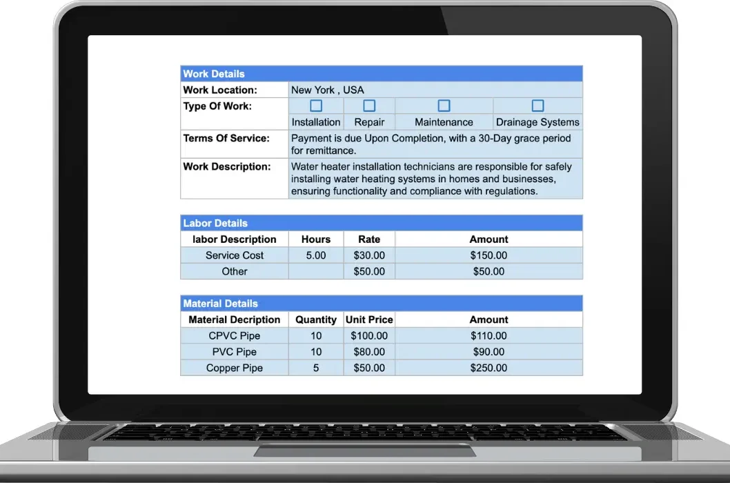 Plumbing work order template (free download) - Housecall Pro